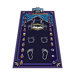 N/C Prayer Rug/Mat for Islam/Muslim Kids Educational Praying, Eid Gift (Purple)