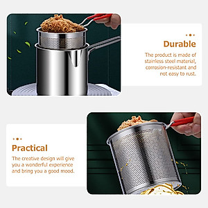 Stainless Steel Deep Frying Pot: Small Deep Fryer Japanese Tempura Fish Fry Pan with Basket Deep Fryer Pot Perfect For Frying Fish Shrimp