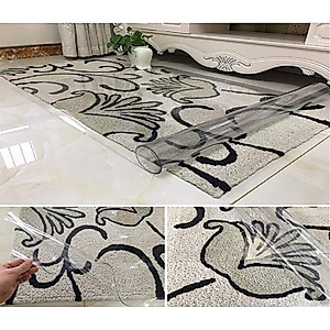Clear PVC Desk Chair Mat PVC Carpet Protector for Hardwood Floors,100% Waterproof Vinyl Plastic Floor Mat,Can Be Cut for Hardwood Floor, Can Be Cut,75/95/115/135/155/165cm Wide for Office & Home (Col