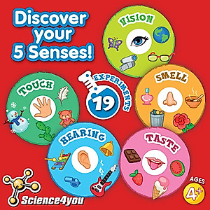 PlayMonster Science4you - 5 Senses - 19 Engaging Experiments for Children to Explore Their World - Fun, Education Activity for Kids Ages 4+