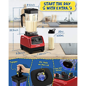 CRANDDI Professional Blender,1500 Watt Commercial Blenders for Kitchen with 70oz BPA-Free Pitcher and Self-Cleaning, Countertop Blenders for Shakes and Smoothies, Build-in Pulse, YL-010-R