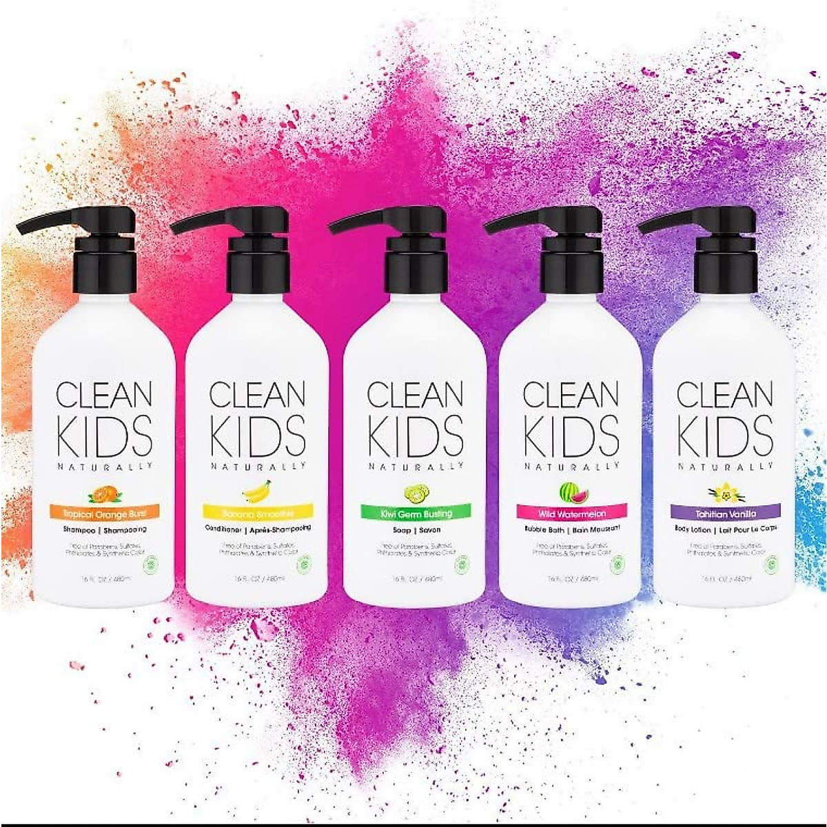 Clean Kids Naturally Tropical Orange Burst Shampoo, All-Natural, Gluten-free, Vegan, and Cruelty-free, Paraben-free, 16 oz, EWG Verified (1 Bottle)