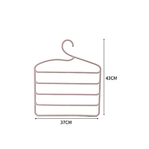 IULJH 5 Layers Hanger Multifunctional Pants Hangers Trousers Wardrobe Closet Organizer Storage Holder Space Saver Rack Clothes Hangers ( Color : Black )