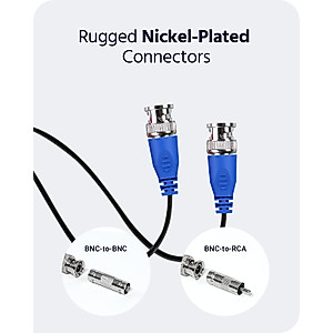 ANNKE 2 Pack 100 Feet BNC Video Power Extension Cable, Pre-Made All-in-One Security Camera Wire Cord for Surveillance CCTV System with Free Connectors (1 x BNC to BNC Female and 1 x BNC to RCA)