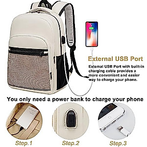 Bluboon Backpack for Women 15.6 Inch Laptop Bookbag College Backpack Girls Schoolbag Compartment Daypack for Business Travel with USB Charging Port