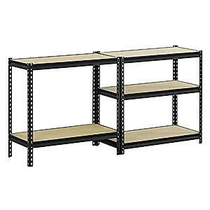 Fhdpeebu Super Large Bearing Capacity and Space Heavy Duty 5-Tier Steel Shelving Storage Racks for Home Warehouse Storage, Black, 4000 lbs Capacity (UR185P-BLK)