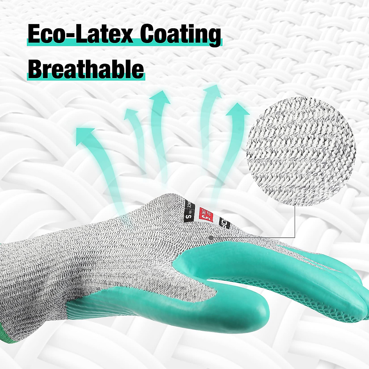 HAUSHOF Gardening Gloves Thorn Proof 3-Pairs Work Gloves, Breathable Garden Gloves Latex Coated with Texture for Women and Men Yard Work, Large Size