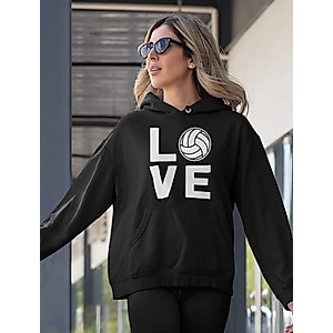 Love Volleyball Gifts for Fans Players Leggings Hoodies Sweatshirts for Women Black X-Large/Black X-Large