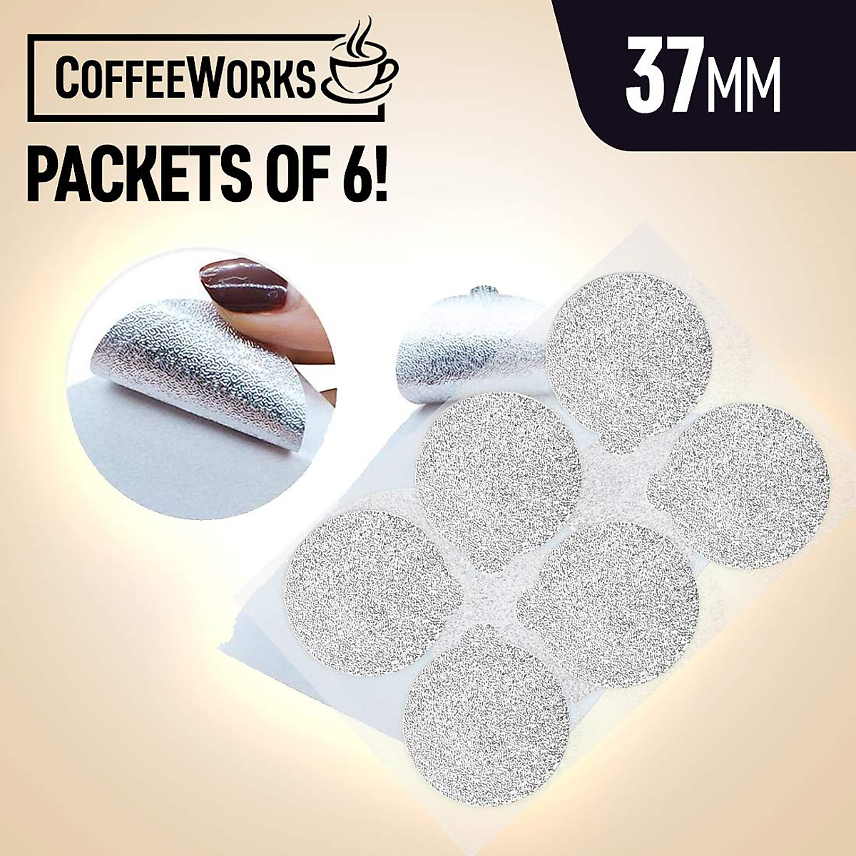 Reusable Aluminum Foil Seal Lids for Nespresso Original Line Pods - Premium Eco-Friendly Coffee Pod Self-Adhesive Stickers - Compatible with Refillable Capsule & Machines - 37mm (120)