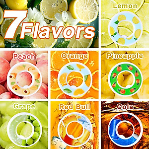 ECENUR 7 Flavor Pods for Air Water Bottle, Scent Rings Water Bottles Accessory, 0% Sugar 0% Calories Fruit Fragrance Pods for Daily Exercise Boost Drinking Water