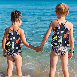 RLGPBON Dinosaur Drawstring Backpack for Kids Girls and Boy,Boys Drawstring Bag,Sports Gym Bag for Boys, Kids Waterproof Swimming Bag Beach Sackpack