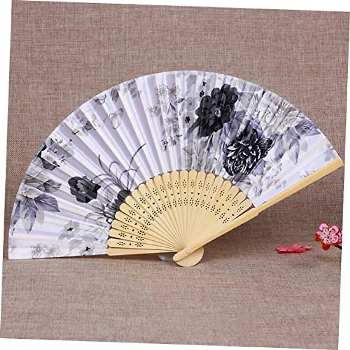 MUSISALY 2pcs Chinese Dancing Fans floral fan Silk Folding Fans folded fan Hand Folding Fans handheld fan ancient fan Chinese Folding Fans floding fan Japanese-style men and women flowers