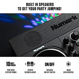 Numark Party Mix Live - DJ Controller with Built in Speakers, Party Lights and DJ Mixer, Complete Dj Set with Mixer and Audio Interface + Serato DJ Lite