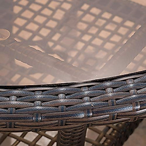 Christopher Knight Home San Pico Wicker Glass Table, Multibrown