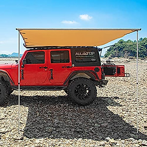 ALL-TOP Vehicle Awning 6.6'x8.2' Rooftop Pull-Out Retractable 4x4 Weather-Proof UV50+ Side Awning for SUV/Truck/Van