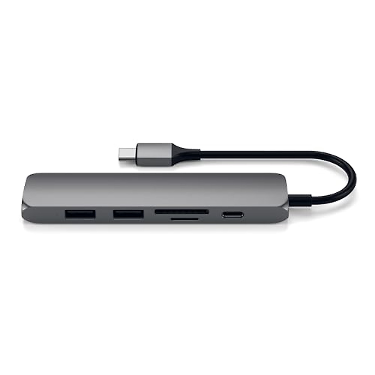 Satechi USB C Hub Multiport Adapter Slim V2, USB C Docking Station with 4K HDMI, 60W USB C PD Charging, 2 USB-A, Micro/SD Card Readers, for MacBook Pro/Air M1 M2 M3, Windows - Space Gray
