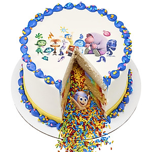 DecoPac Disney & Pixar's Inside Out 2 Bursts of Emotion Rings, Multicolored Cupcake Decorations, Food Safe Cupcake Toppers – 24 Pack