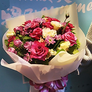 Korean Style Flower Wrapping Paper Floral Bouquet Gift Packaging Supplies Multi Colors 20 Counts (white)