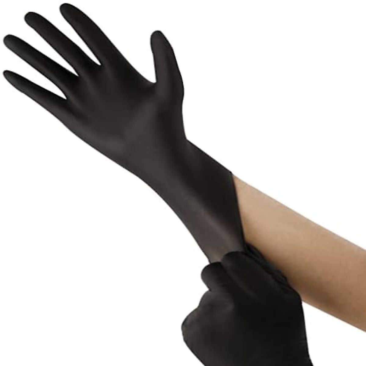 AGAG Nitrile Black Disposable Gloves 100 Count, 5mil Latex Free Textured Cleaning Gloves For Industrial & Household (Large)