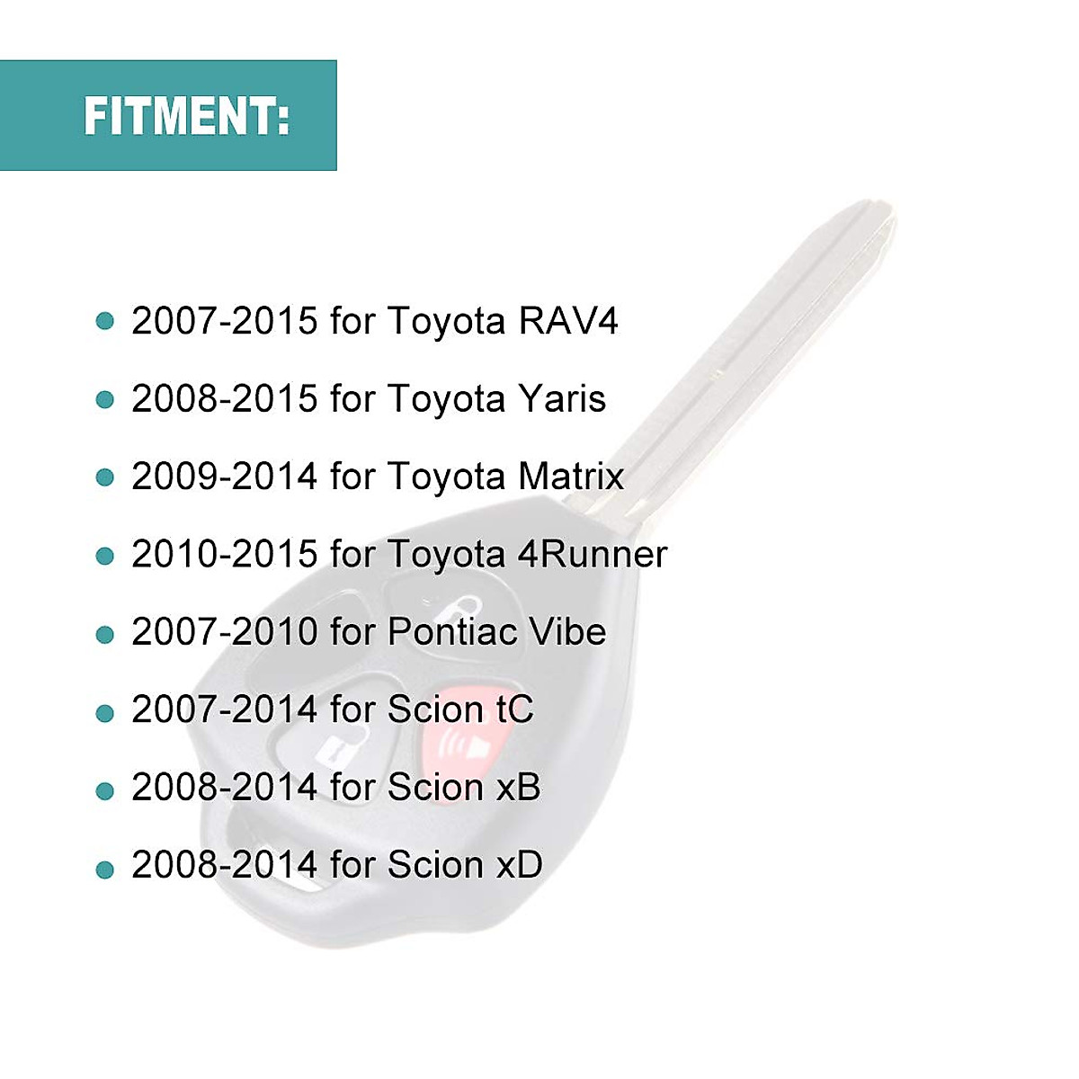 SELEAD Flip Key Fob 3 Buttons Keyless Entry Remote Shell CASE fit for 2007-2015 for Toyota 4Runner RAV4 Yaris Matrix Antitheft Keyless Entry Systems HYQ12BBY-3 2pcs US Stock