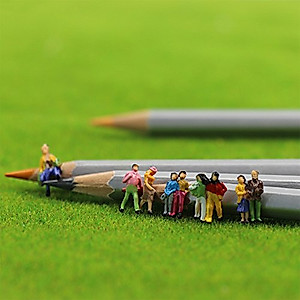 P150W 100pcs 1:160 Painted Figures N Scale Standing People Assorted Poses Model Trains