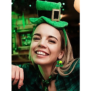 St Patricks Day Earrings for Women Irish Shamrock Dangle Earrings Fun Green Hat Beer Drop Earrings for Teen Girls Lightweight Irish Festival Earrings St Patricks Day Accessories(Acrylic)