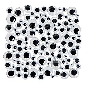 Fun Express Black Plastic Googly Eyes 6mm - 13mm for Crafts, Kids' Projects, and Fun Home Activities - Wiggle Eyes for Creative Projects - 500 Pieces