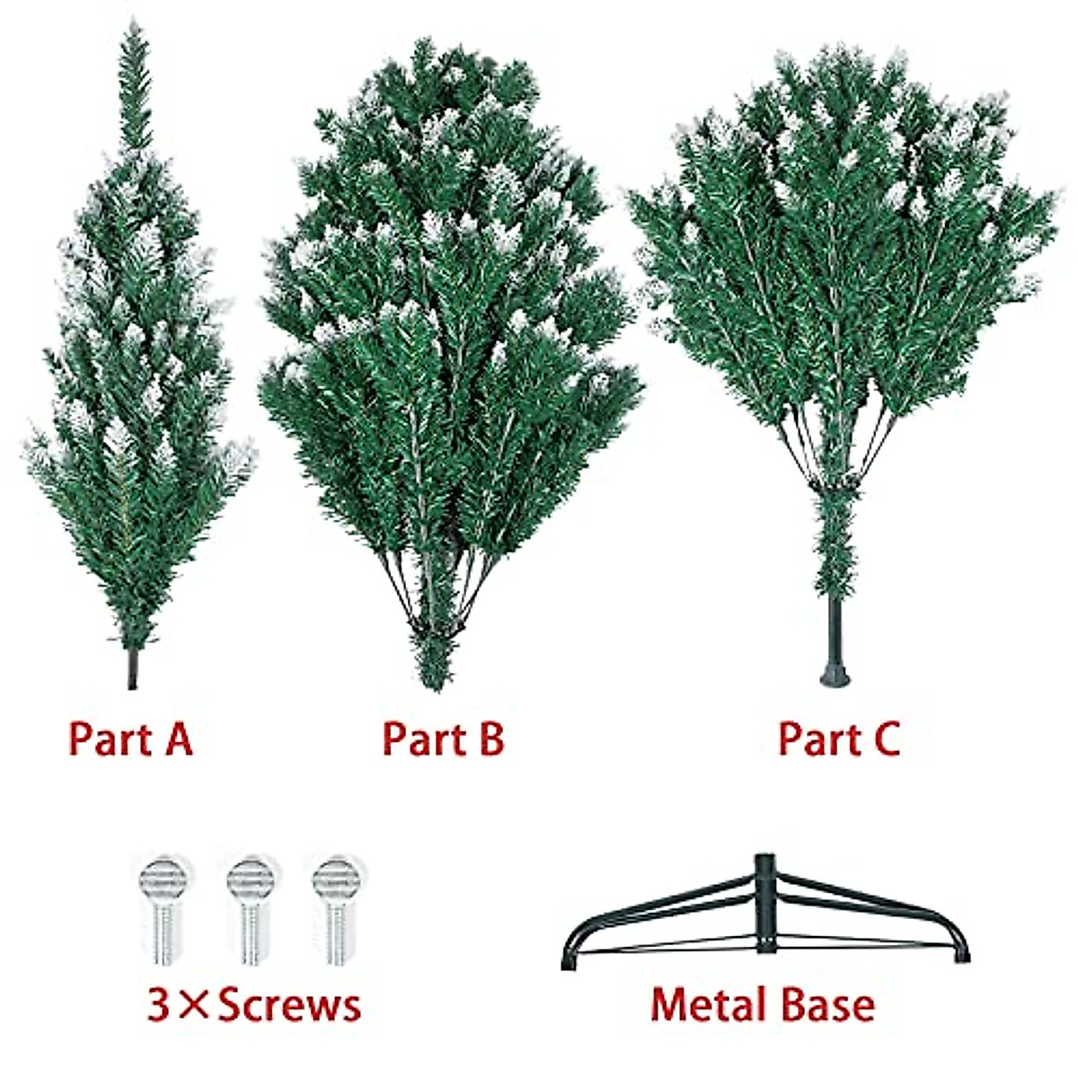 Artificial Christmas Tree Xmas Pine Tree, Automatic Open, Hinged Flocked with Metal Stand for Holiday Home Party Decoration(7.5FT, AUTO-Green)