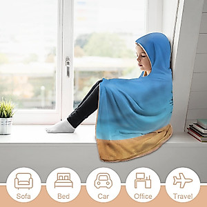 Wearable Blanket, Tree Women Men Hooded Blanket, Desert Summer Solitude, Soft Warm Cozy, 50 x 60inches, Gifts for Women Adults Girls and Kid, Multicolor