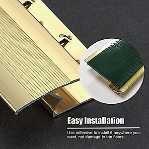 VREOX Z Shape Carpet Edge Strip/Door Threshold Bars, Carpet to Laminate/Tile/Wood/Floor Metal Strips, Fills The Gap Edge Trim Strip