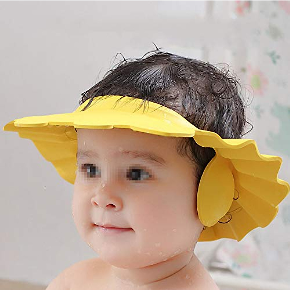 ericotry 3psc Soft Adjustable Baby Kids Bathing Shower Cap Wash Hair Shield Direct Visor Cap(Color Random)