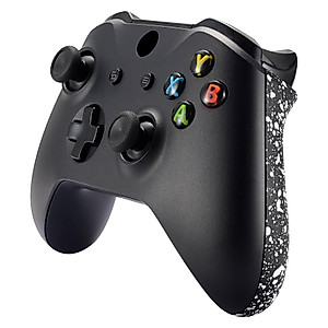 eXtremeRate Comfortable Non-Slip 3D Splashing Side Rails Handles Back Panels for Xbox One X & One S Controller - Textured White