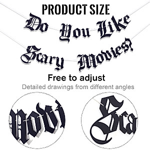 Do You Like Scary Movies? Old English Goth Banner, Gothic Blackletter Garland, Horror Movie Night Decoration, Scream Party (Do You Like Scary Movies)