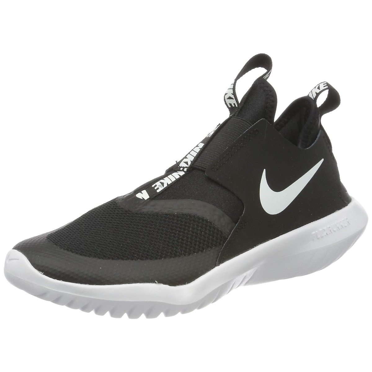Nike Flex Runner (Big Kid) Black/White 6 Big Kid M