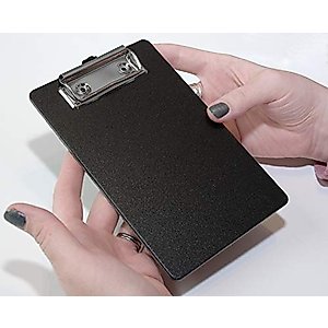 ZFBB- Mini Clipboards 4" x 6" - Great for Small Notepads - 2 Pack (Black (Deluxe Version))