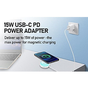 2 Pack 15w Fast Magnetic Wireless Magsafe Charger with 2 USB to C Adapter for iPhone 14/14 Pro/14 Pro Max,13/13 Pro/13 Pro Max/12 Series and AirPods 3/2/Pro and Other Models with Magnet Case