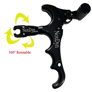 NoxDyn Bow Release 360° Rotatable Thumb Release 4 Fingers (Pure Black)