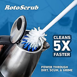 RotoScrub Bottle Brush - Drill Accessory - Clean Water Bottles, Coffee Mugs, Cups, Pots, Glasses, Jars, Blenders & Pitchers