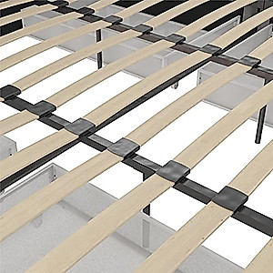 CosmoLiving by Cosmopolitan Serena Upholstered Bed with Drawers, Bedroom Storage, King, Light Gray Velvet