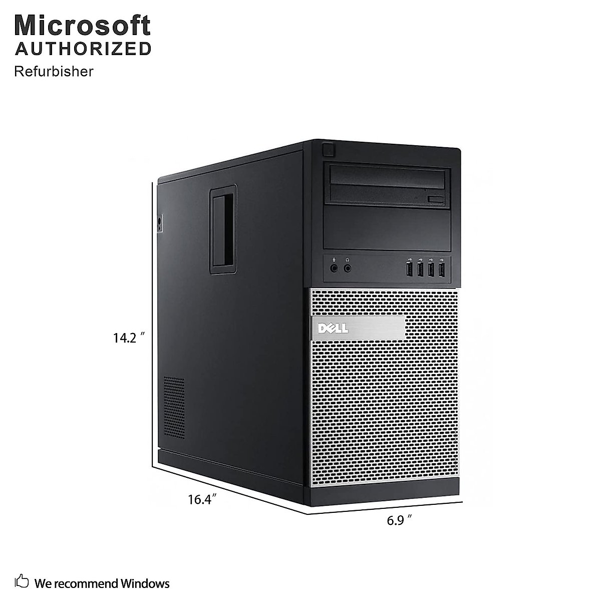 Dell Optiplex High Performance Desktop Computer Tower, Intel Quad Core i7 up to 3.8GHz, 16GB RAM, 512GB SSD, DVD, WiFi, VGA, DP, Windows 10 Pro 64 Bit-Multi-Language En/Sp/Fr(Renewed)