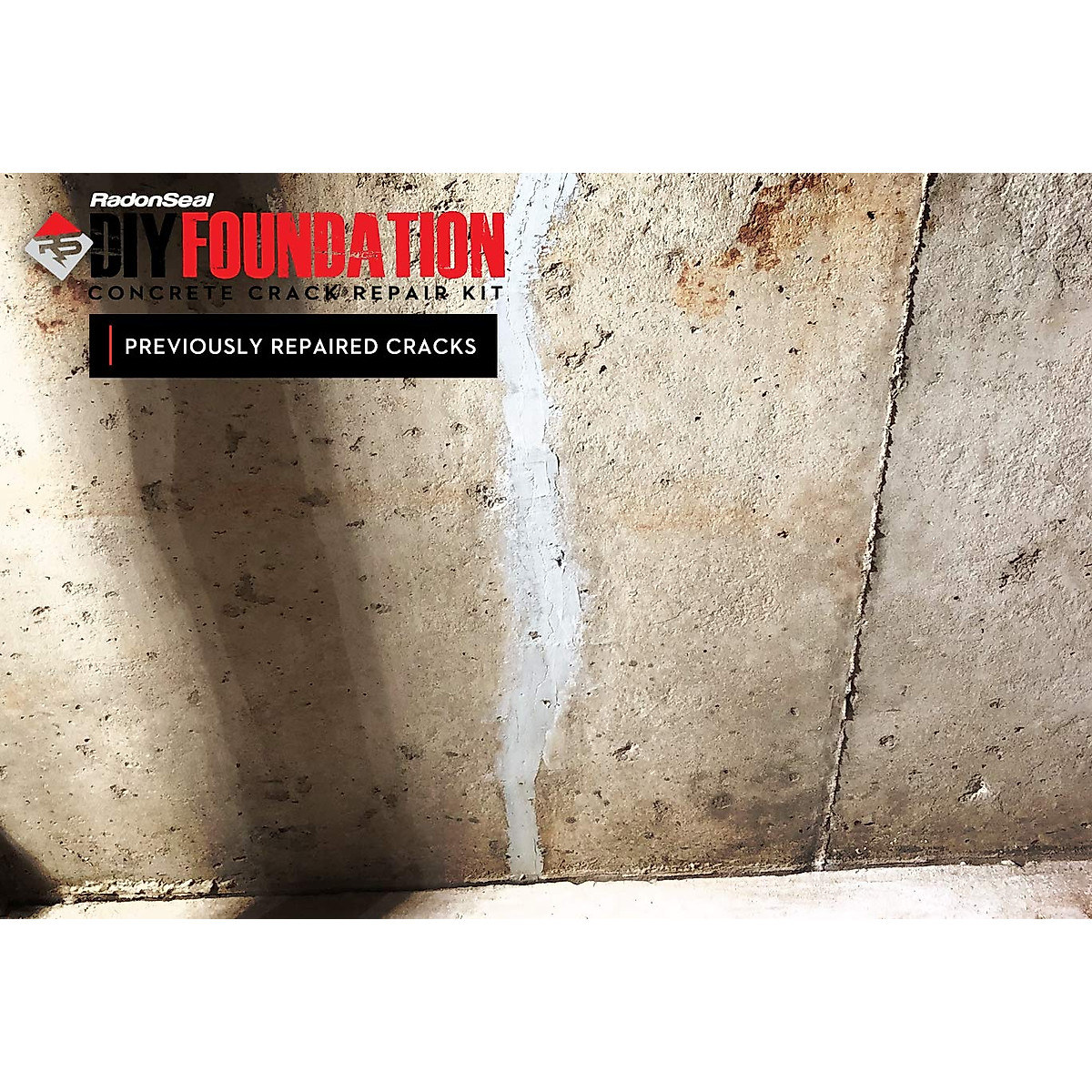 RadonSeal Concrete Foundation Crack Repair Kit (10 ft) - The Homeowner's Solution to Fixing Basement Wall Cracks Like The Pros!