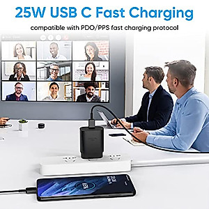 USB Type C Wall Charger Block, 25W Super Fast PD Power Adapter Compatible Samsung Galaxy S22 S21 S20 Ultra 5G Note10 20 Plus Z Fold 3, iPhone 13 12 Mini Pro Max 11 XS XR X 8 Plus, AirPods, iPad Pro