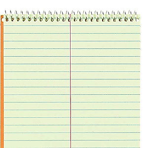 National Standard Spiral Steno Pad, Gregg Rule, Brown Cover, 80 Eye-Ease Green 6 X 9 Sheets