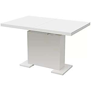 Tidyard Extendable Dining Table High Gloss White