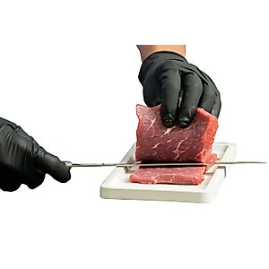 Premium Manual Beef Jerky Meat Slicer Cutting Board with Professional 10 inch Carving and Slicing Knife