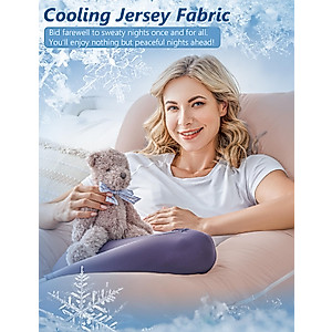Meiz Cooling Pregnancy Pillows for Sleeping, Maternity Body Pillow for Pregnant Woman, U Shaped, with Cooling Jersey Cover