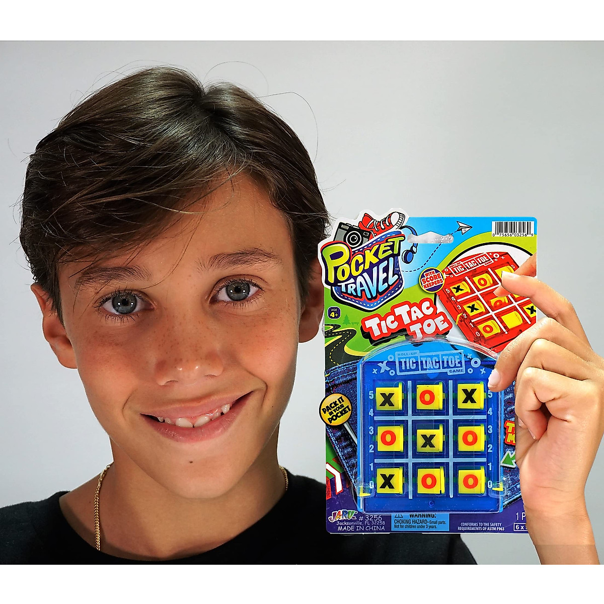 JA-RU Portable Tic Tac Toe (1 Pack) Classic Mini Board Games for Kids. Pocket Travel Size. Party Favor Birthday Stocking Stuffer. 3256-1