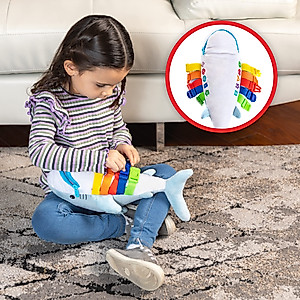 Buckle Toys - Bruce Shark Stuffed Animal - Montessori Learning Activity Travel Toy for Toddlers - Develop Motor Skills and Problem Solving