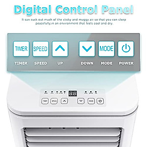 LEMBERI 8000 BTU Portable Air Conditioners with Remote Control,Quiet Room AC Unit up to 350 Sq Ft,3 in 1 Compact Cooling Unit with Dehumidifier and Fan Functions, with Remote Control