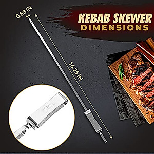 Jork Products Kebab Grilling Basket Nonstick Steel with Wood Handle, 4 x 4 pack, Includes Stainless Steel Kebab Skewers